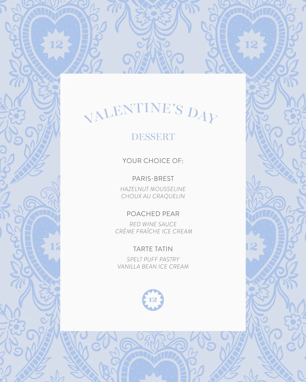 Menu — TWELVE
