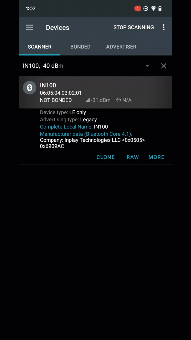 Getting Started with the InPlay NanoBeacon™ IN100 — InPlay