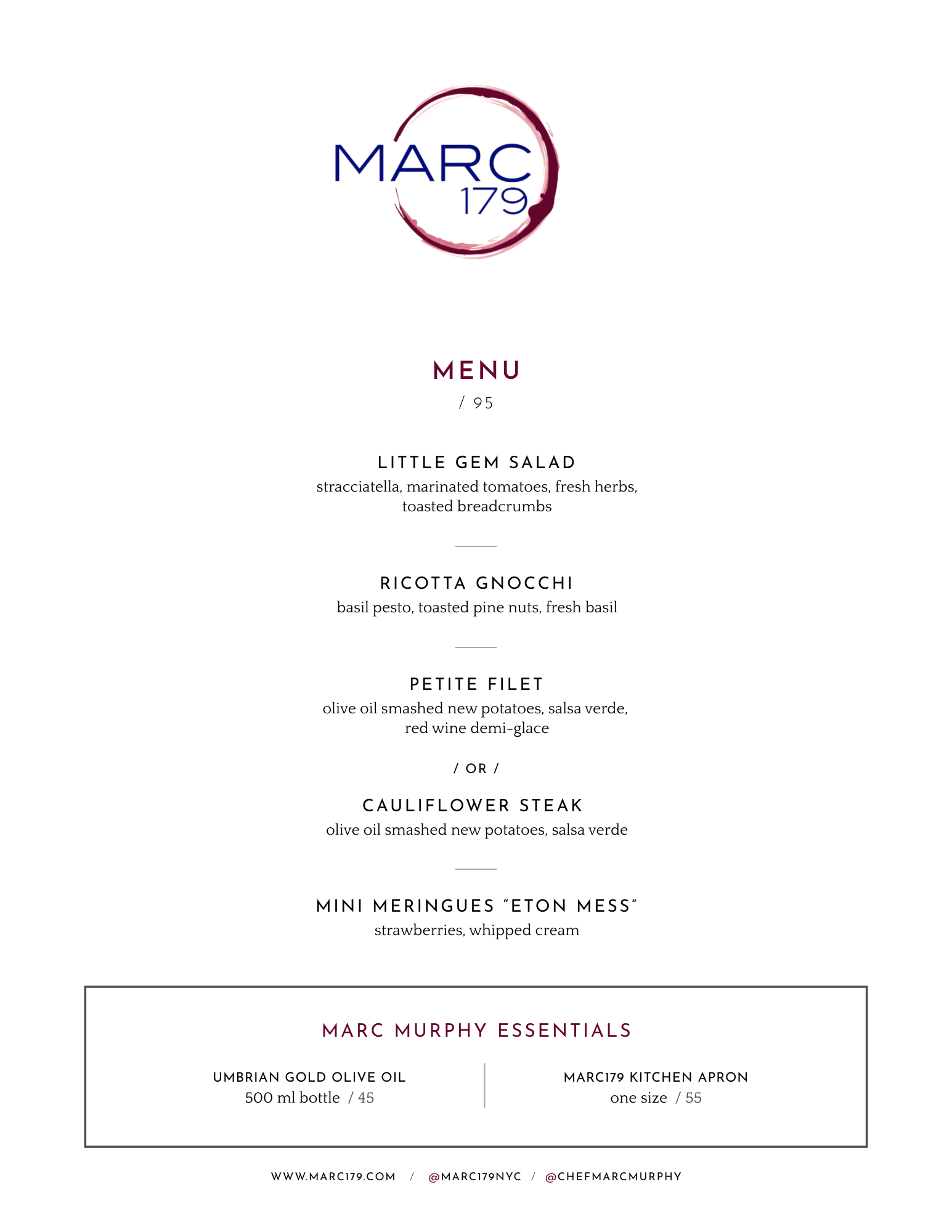 Chef Marc Murphy's Tribeca Restaurant — MARC MURPHY