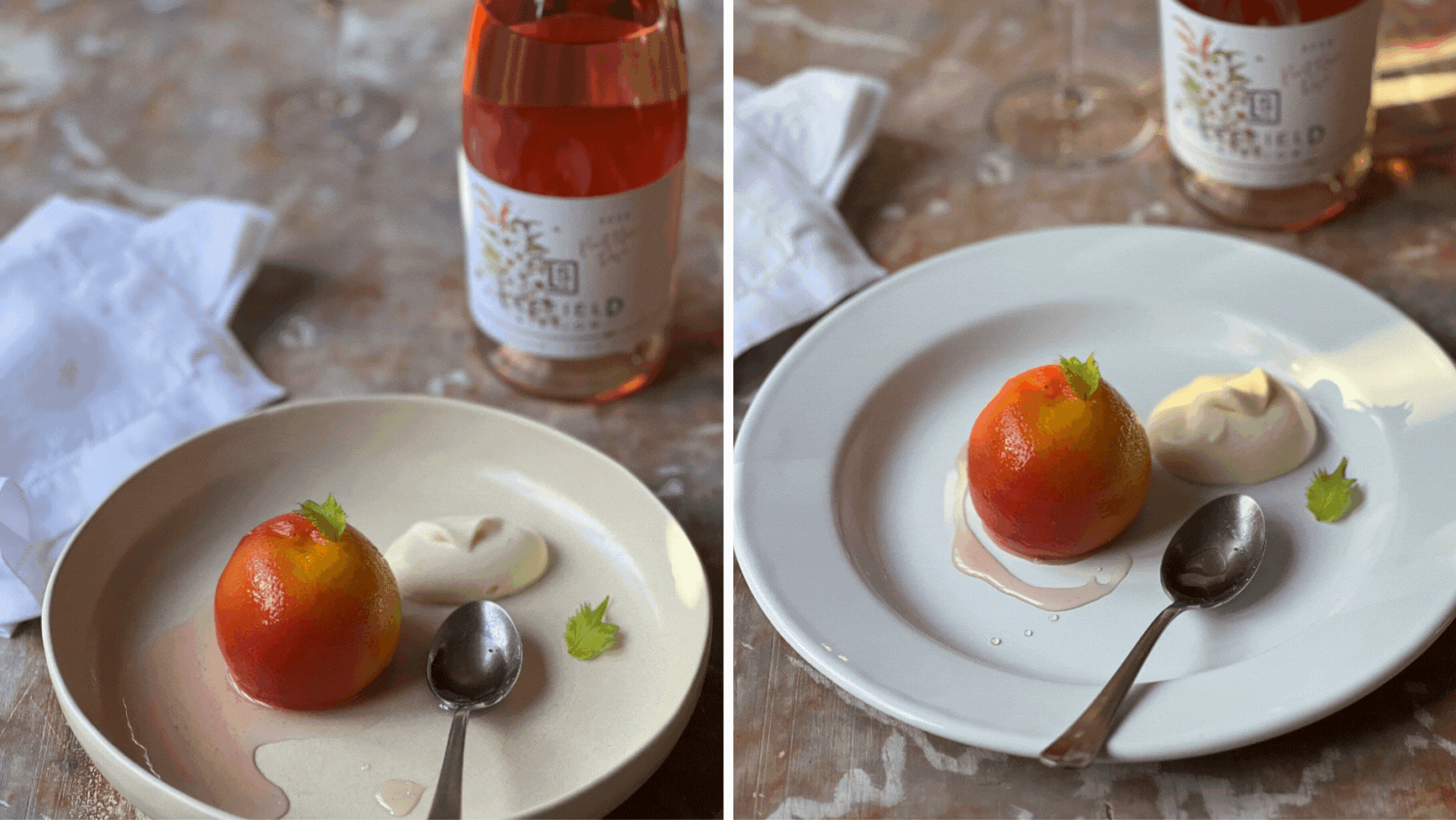 Poached Peaches and Leefield Station Pinot Noir Rosé Cream ...