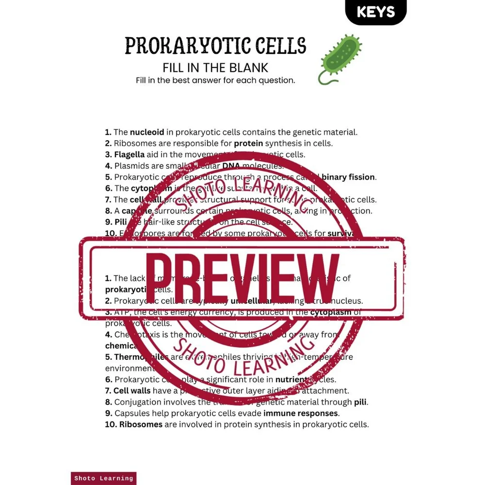Prokaryotic Cell Q&A Mastery: 20 Questions & Answers