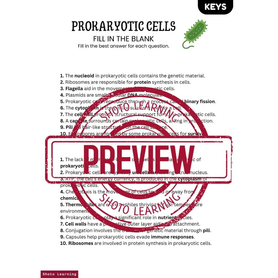 Prokaryotic Cell Word Search: Find the Hidden Terms