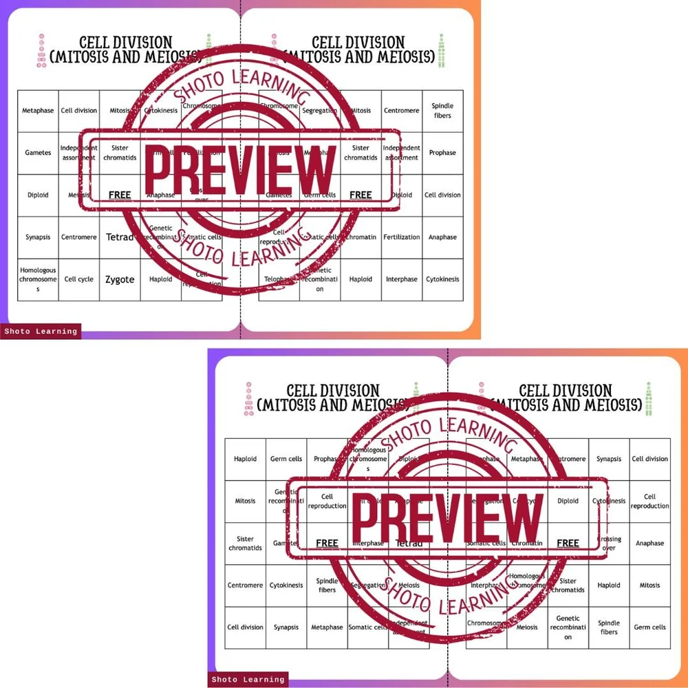 Mitosis vs Meiosis Poster: Visual Guide to Cell Division
