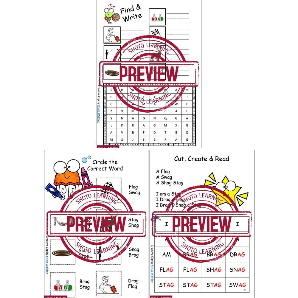 IN Word Family CVC Worksheets & Activities – 18 Pages