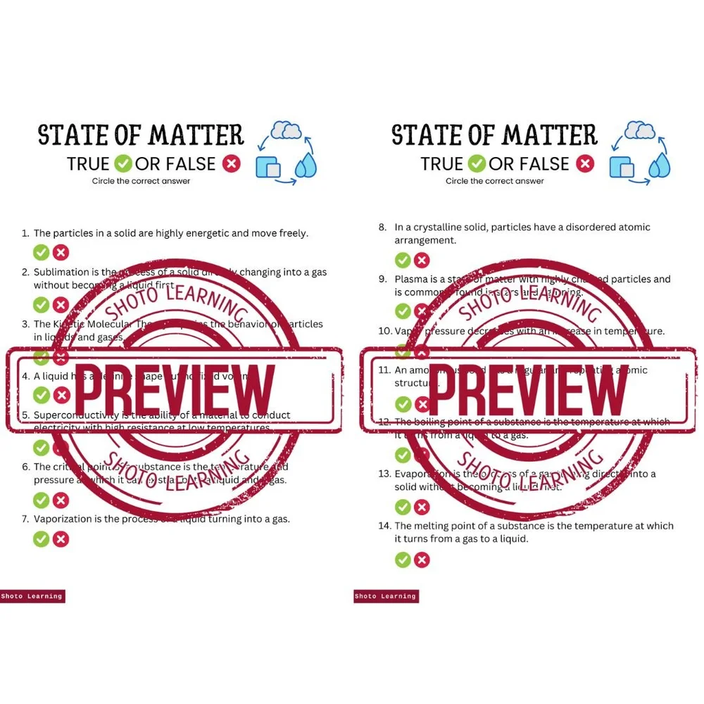 States of Matter Poster & Worksheet | Free for Kids