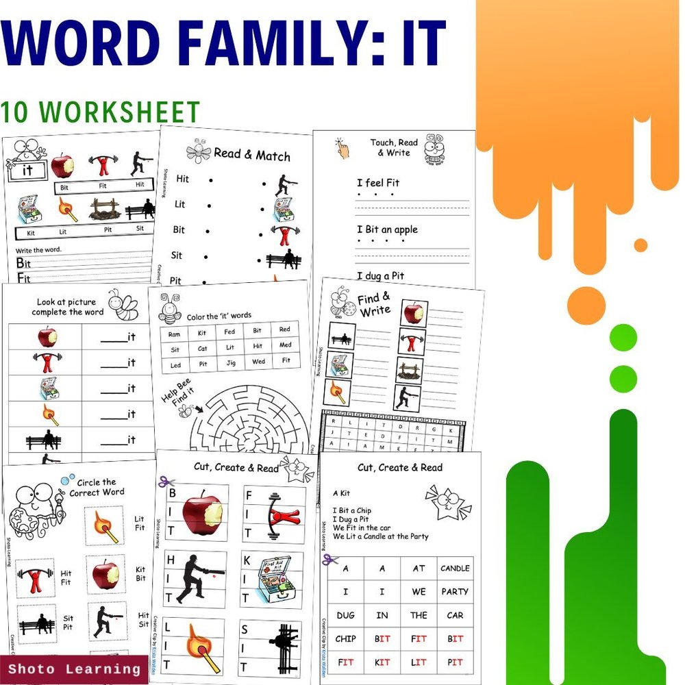 ET Word Family CVC Blend Worksheets – Reading & Writing