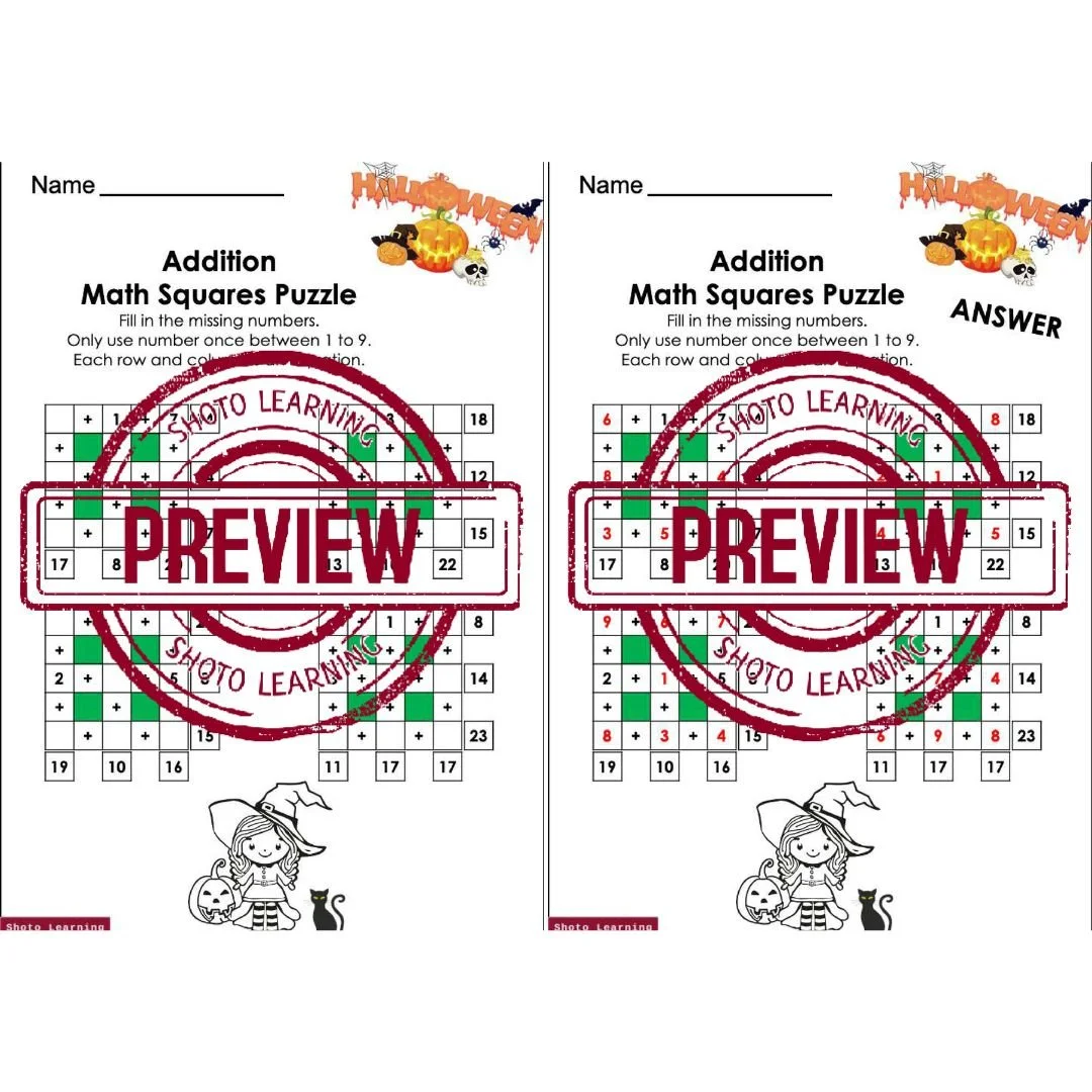 Halloween Math Puzzles: Division & Addition Fun