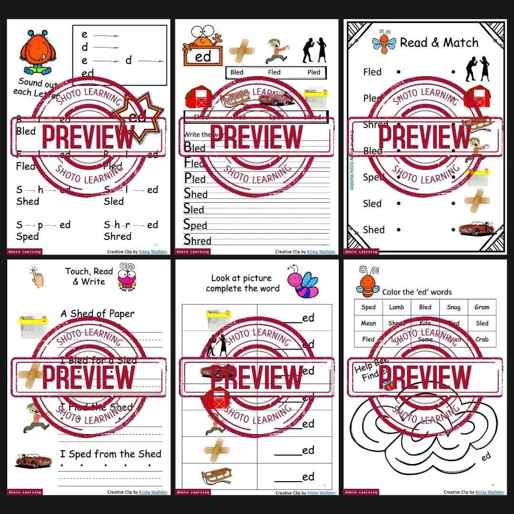 ET Word Family CVC Blend Worksheets for Engaging Reading, Writing ...