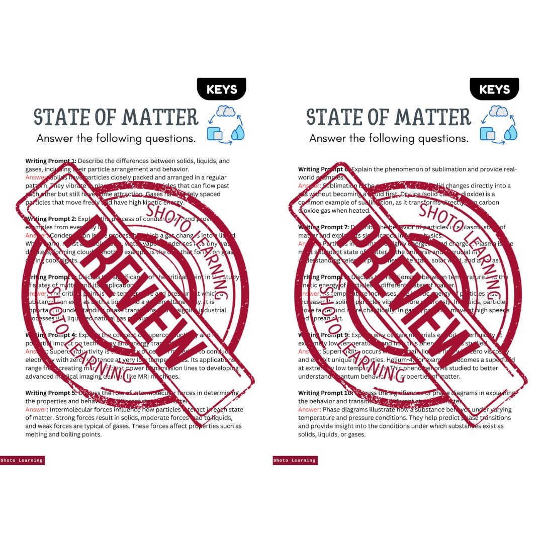 States of Matter Poster & Worksheet | Free for Kids
