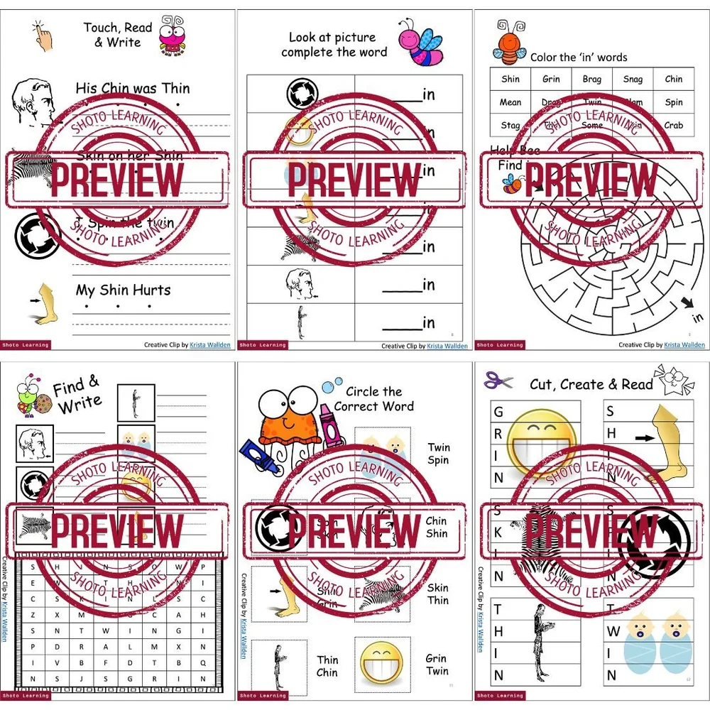 ET Word Family CVC Blend Worksheets – Reading & Writing