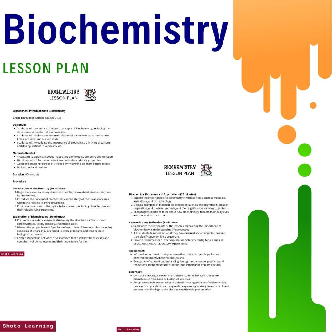 Biochemistry Reading Comprehension Worksheet with 5 Questions