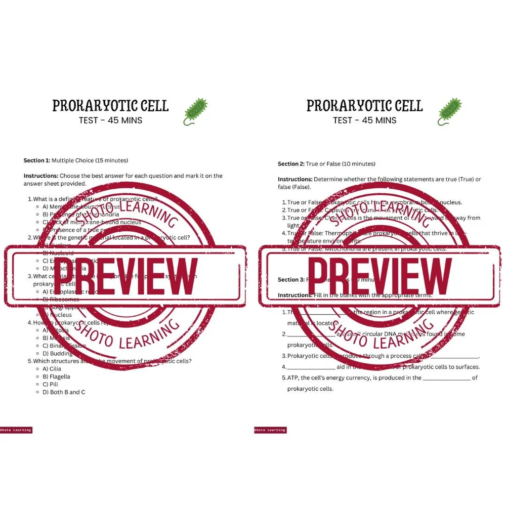 Prokaryotic Cell Mastery: Fill-in-the-Blank Worksheet