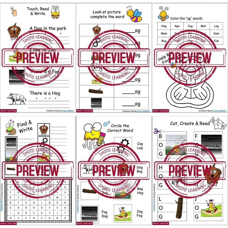 IN Word Family CVC Worksheets & Activities – 18 Pages