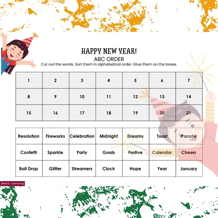 New Year Matching Worksheet Set - Fun & Educational Activity