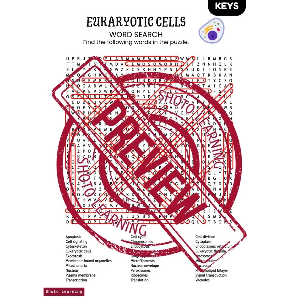 Eukaryotic Cell Matching Worksheet – Organelles & Functions