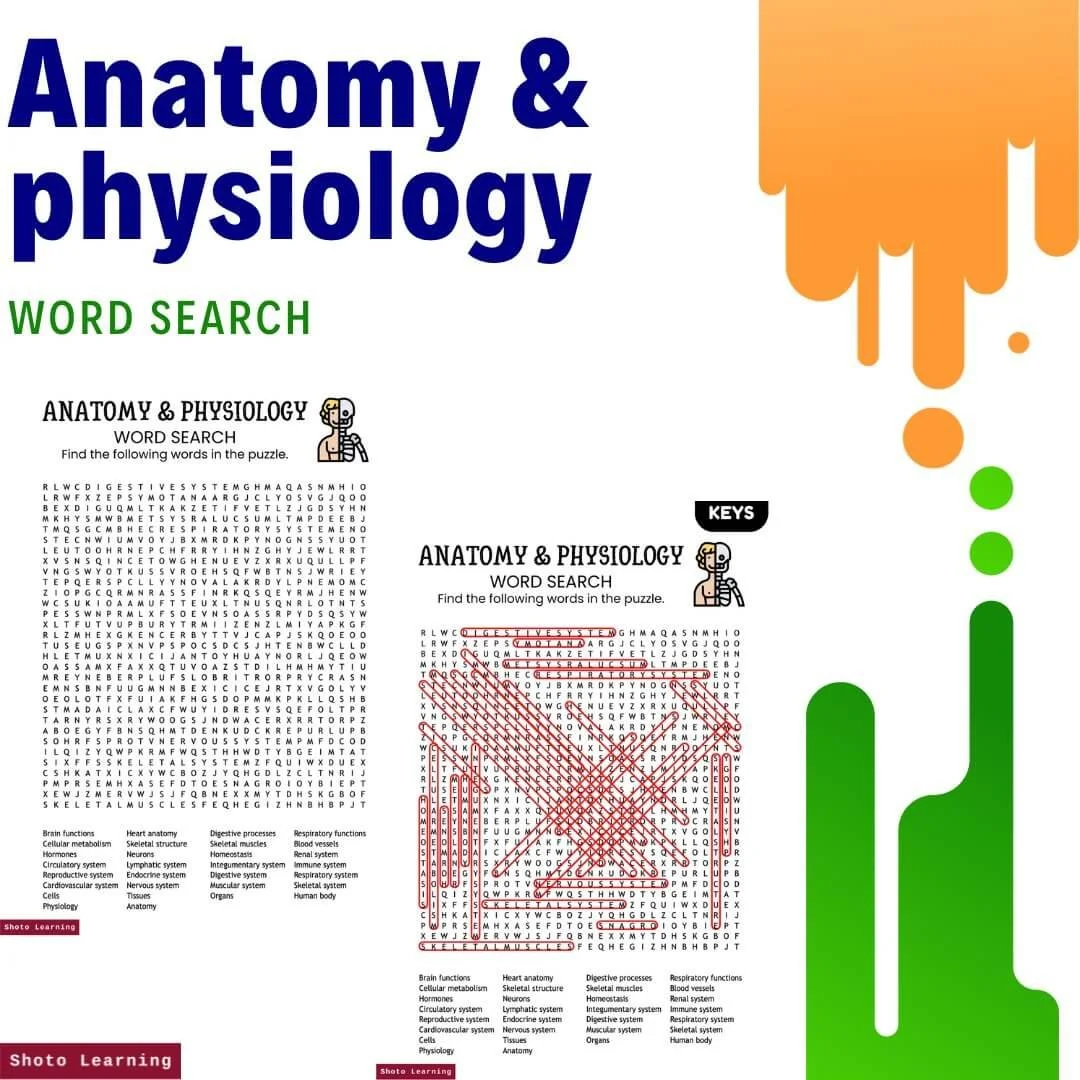 Anatomy & Physiology Word Search Puzzle: Learn Human Body Terms
