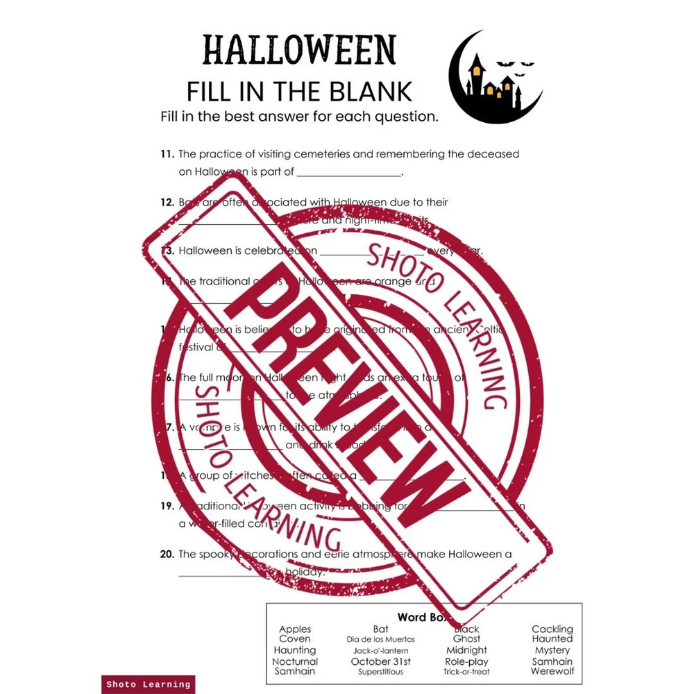 Spooky Halloween Activities Bundle for Kids | Shoto Learning