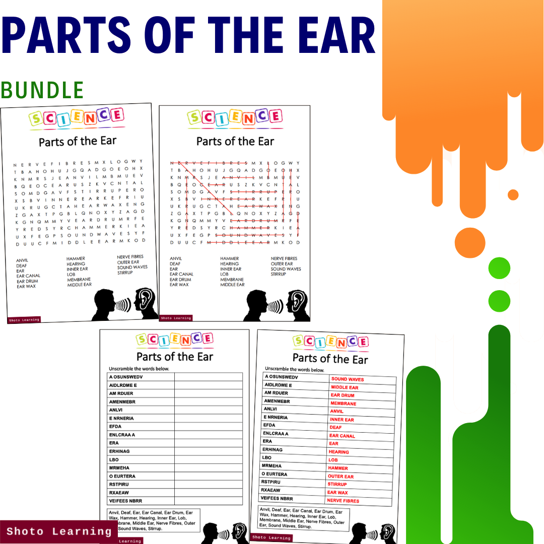 Parts of the Ear — Shoto Learning | English | Math | Science Worksheets
