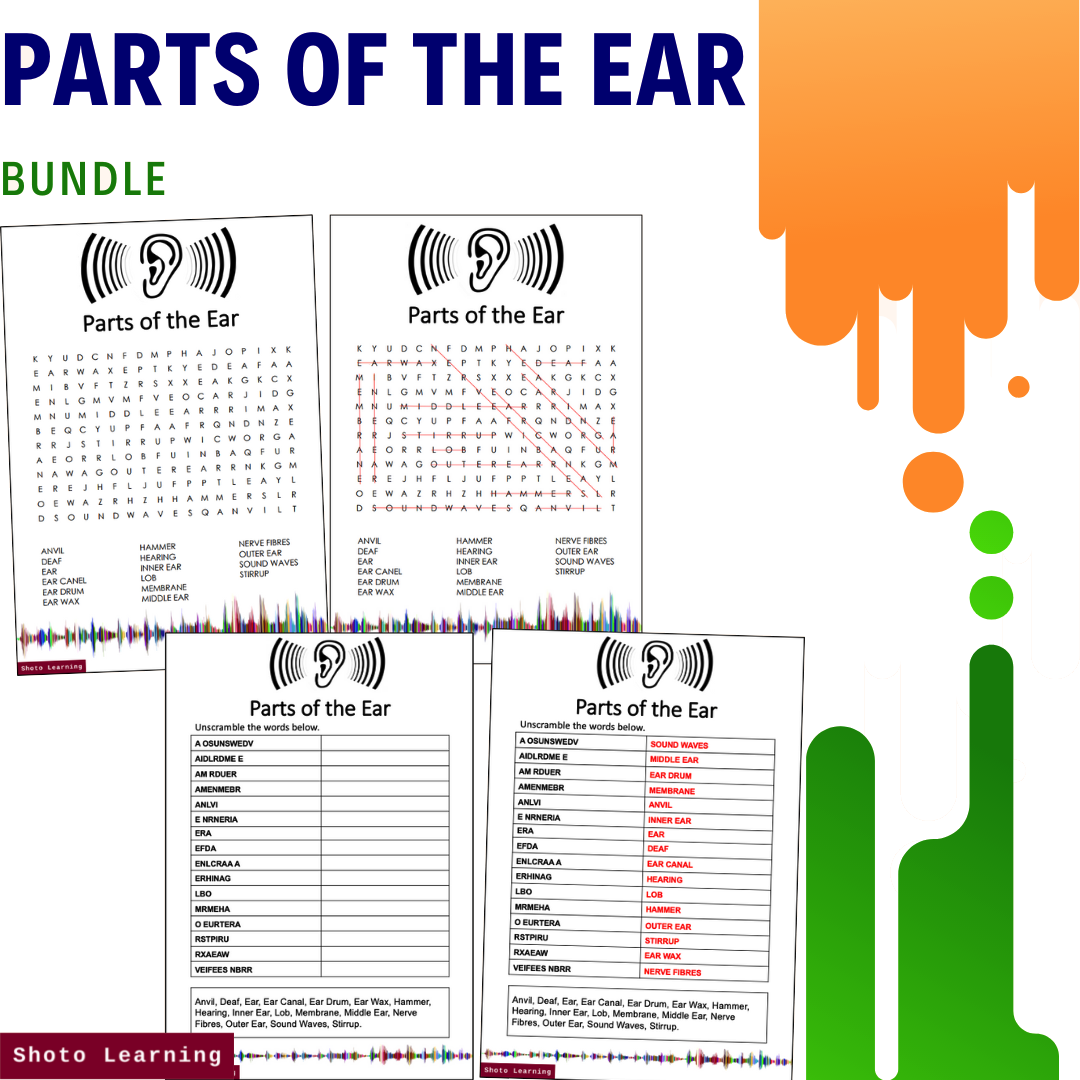 Parts of the Ear — Shoto Learning | English | Math | Science Worksheets