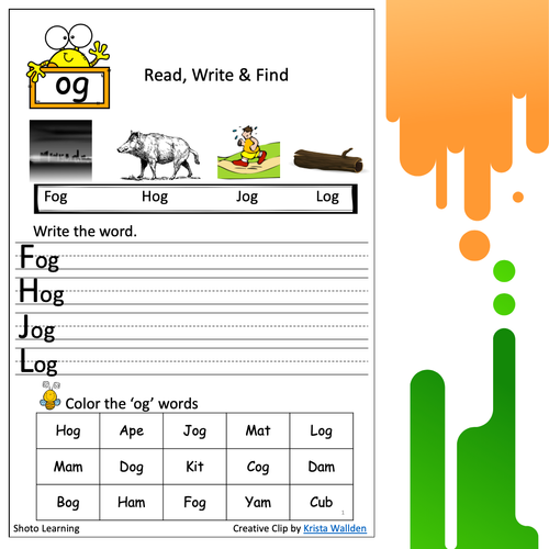 FREE - IN WORD FAMILY CVC BLEND WORKSHEET WORDS FAMILIES READING ...