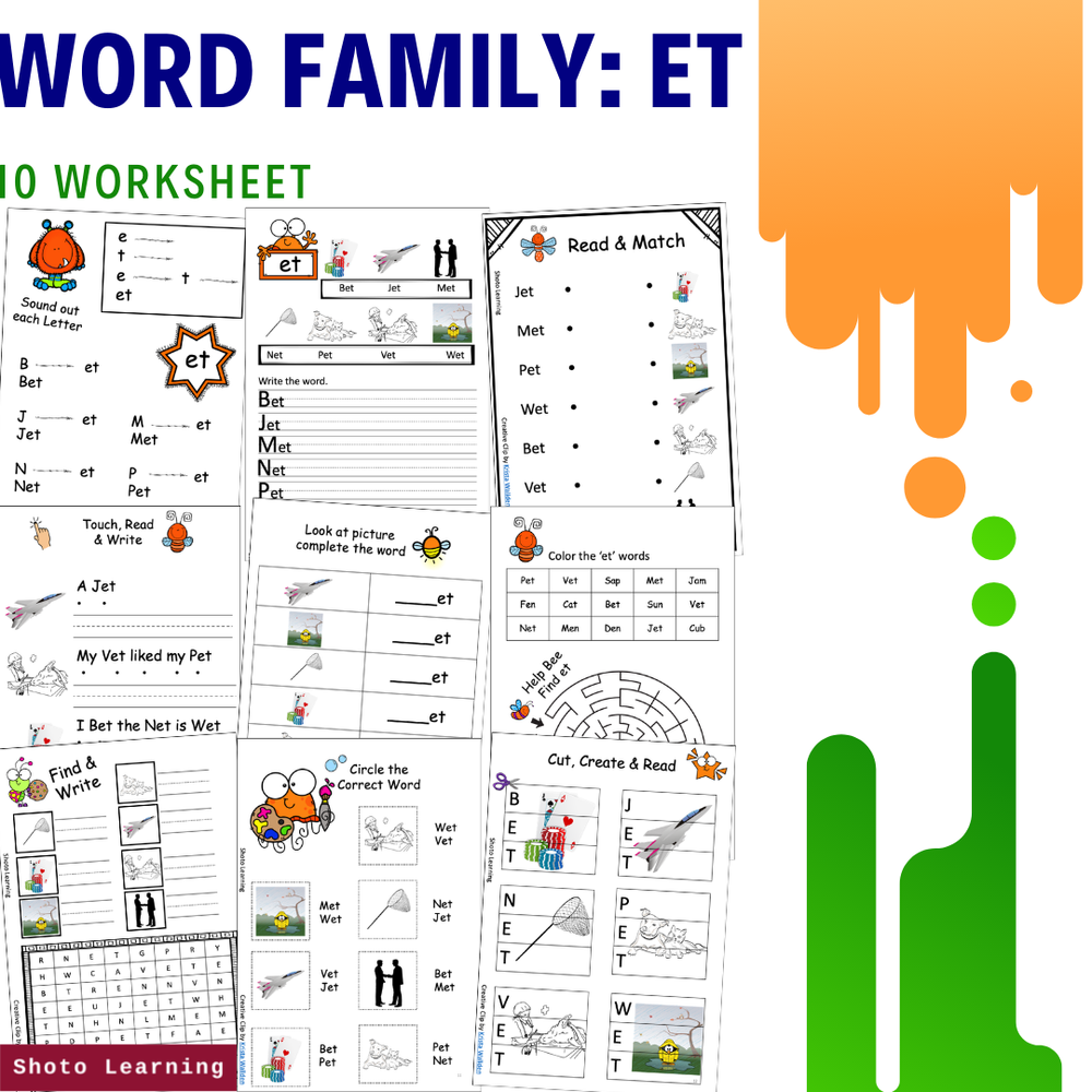 EN WORD FAMILY CVC BLEND WORKSHEET - SPEAKING READING & WRITING 3 ...