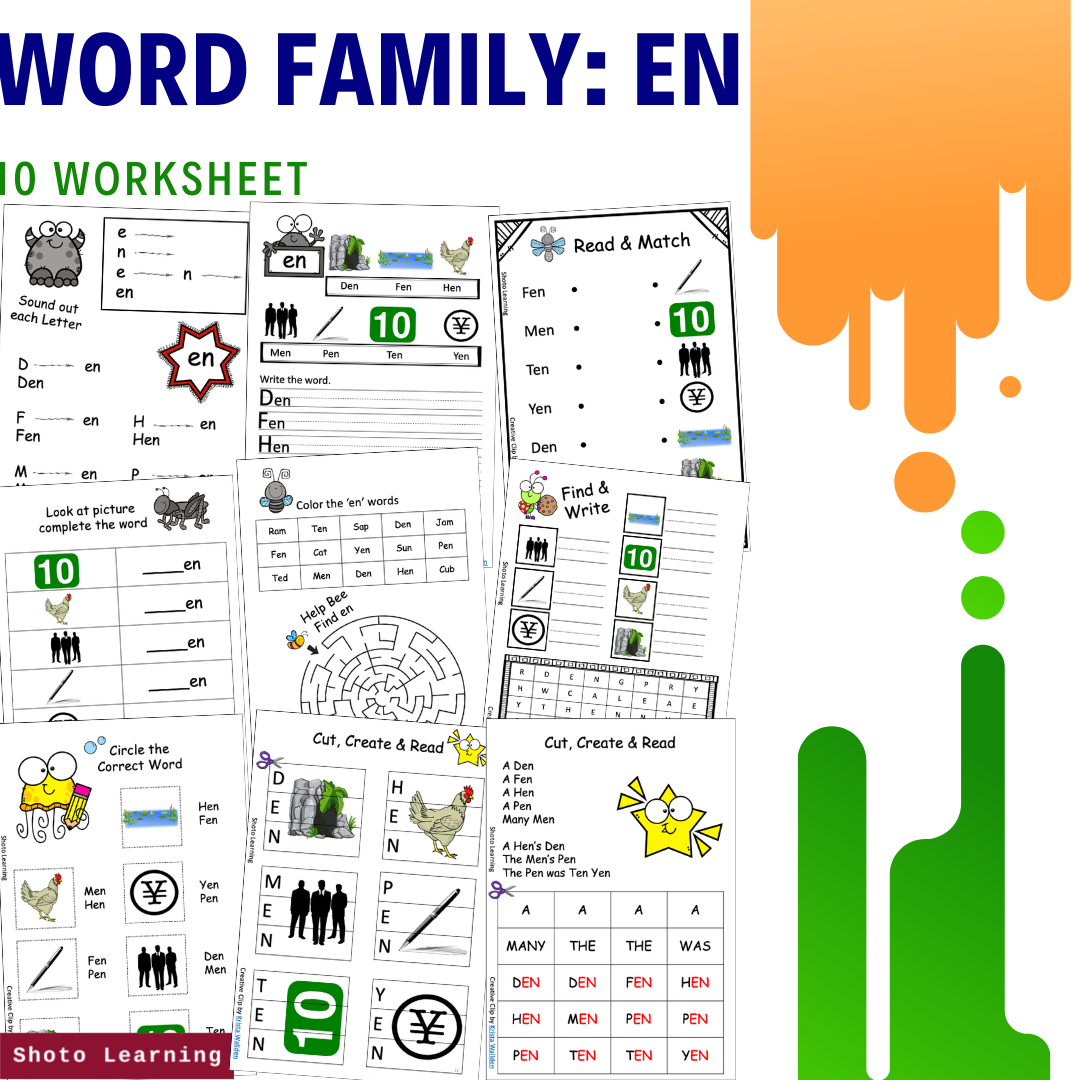 AM WORD FAMILY CVC BLEND WORKSHEET SPEAKING READING WRITING 3 & 4 ...