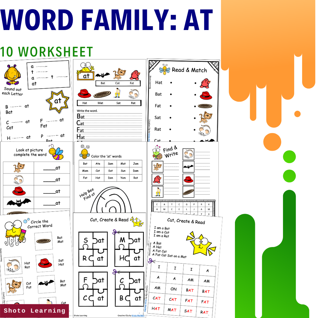 ET WORD FAMILY CVC BLEND WORKSHEET - SPEAKING READING & WRITING 3 ...