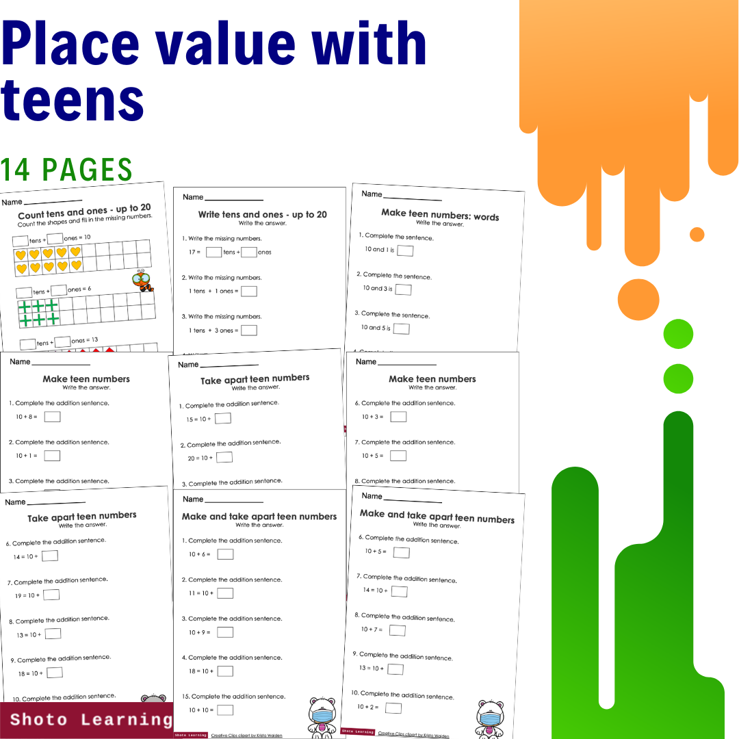 Place Value With Teens Numbers up to 20 — Shoto Learning | English ...