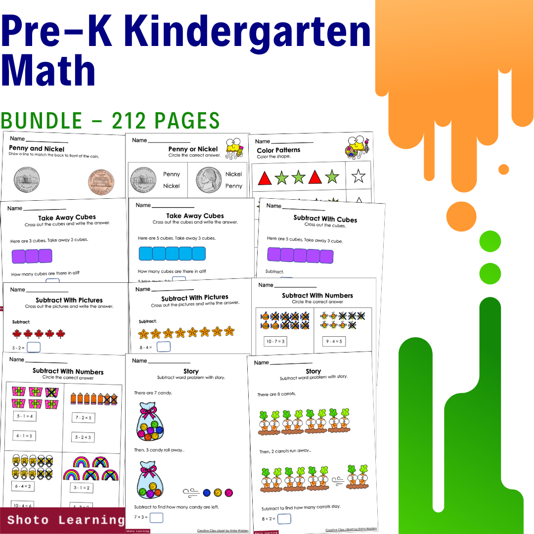 Complete Pre-K Math BUNDLE - Numbers Classify Money Compare Position ...