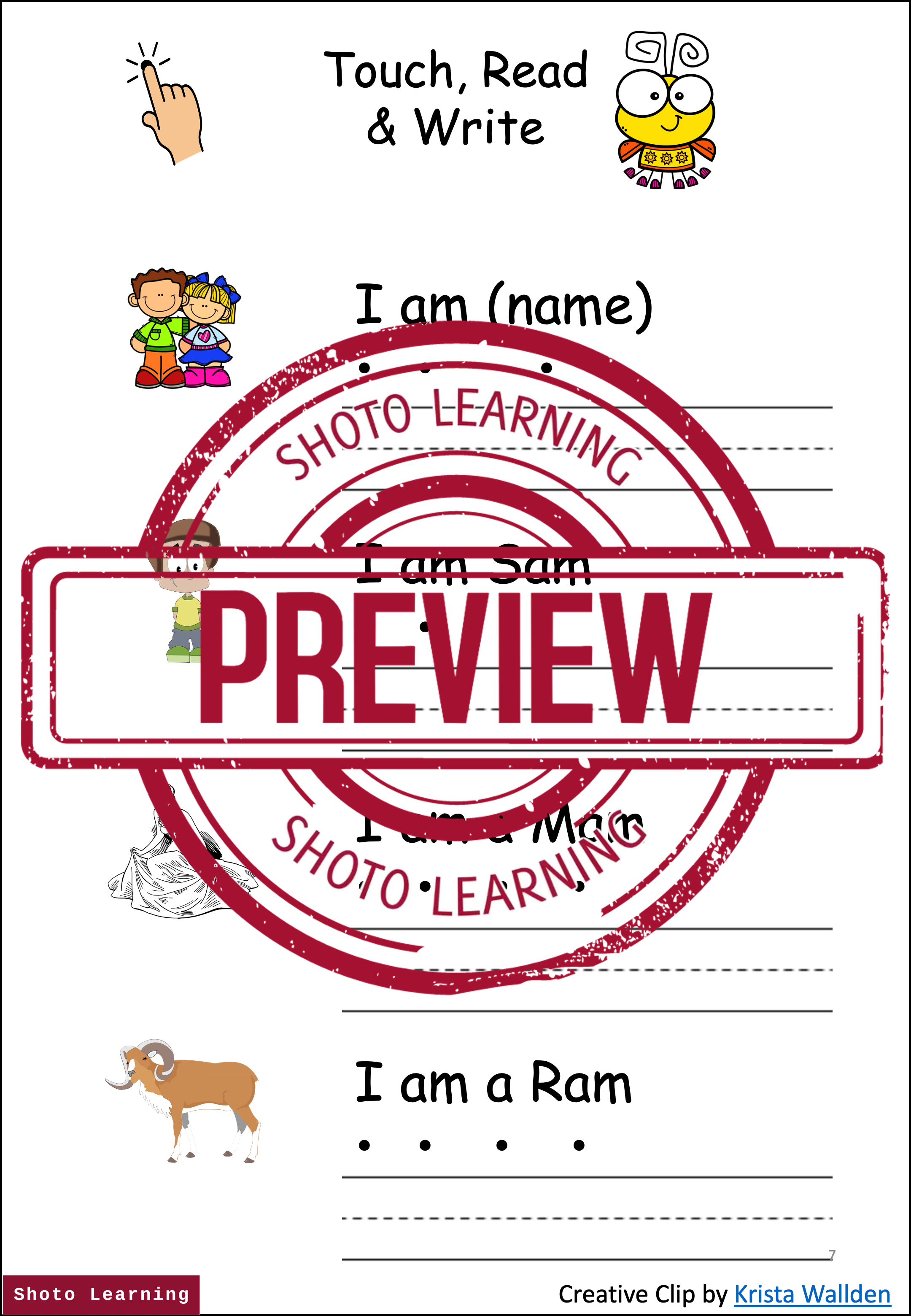 AM WORD FAMILY CVC BLEND WORKSHEET SPEAKING READING WRITING 3 & 4 ...