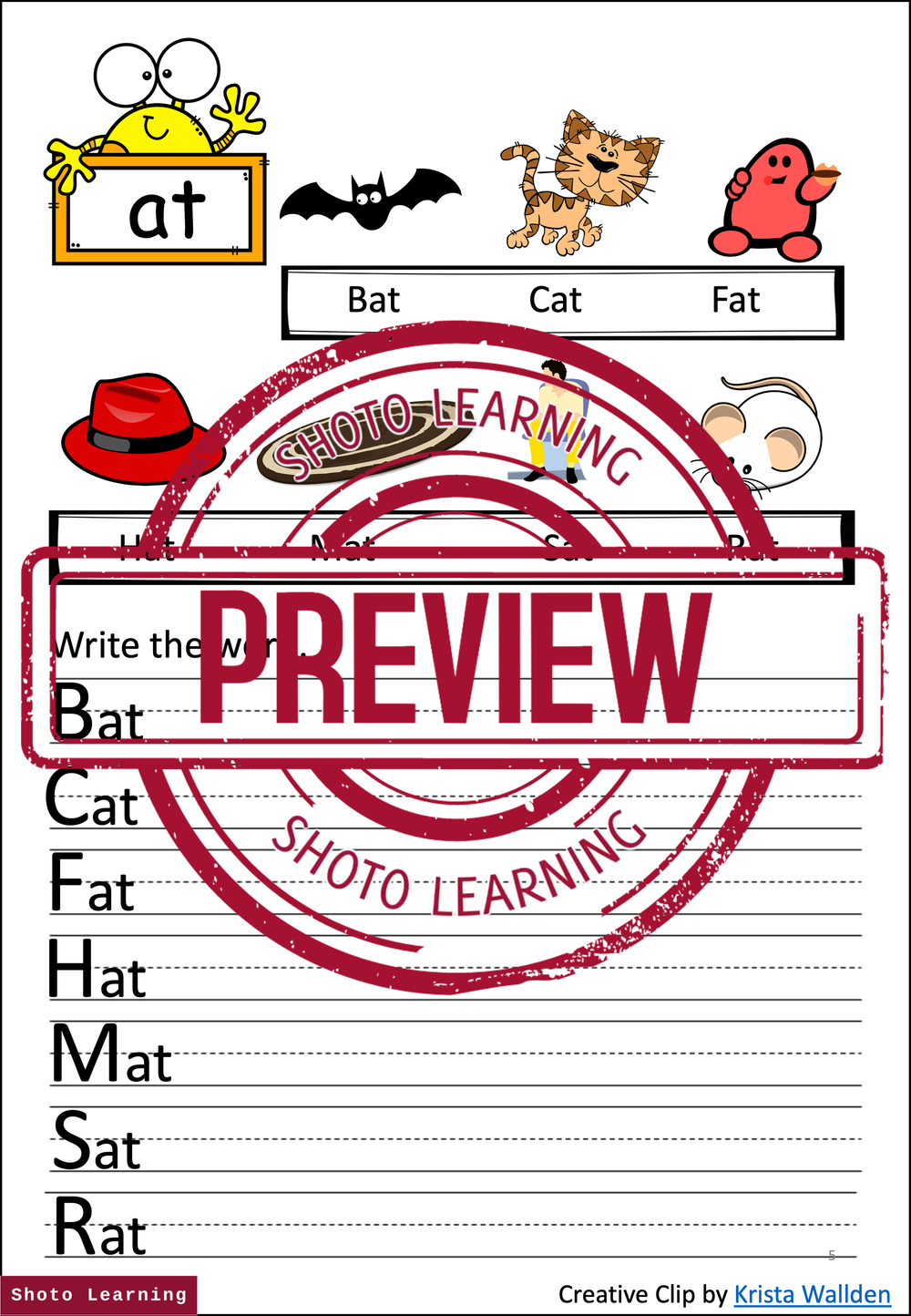 AM WORD FAMILY CVC BLEND WORKSHEET SPEAKING READING WRITING 3 & 4 ...