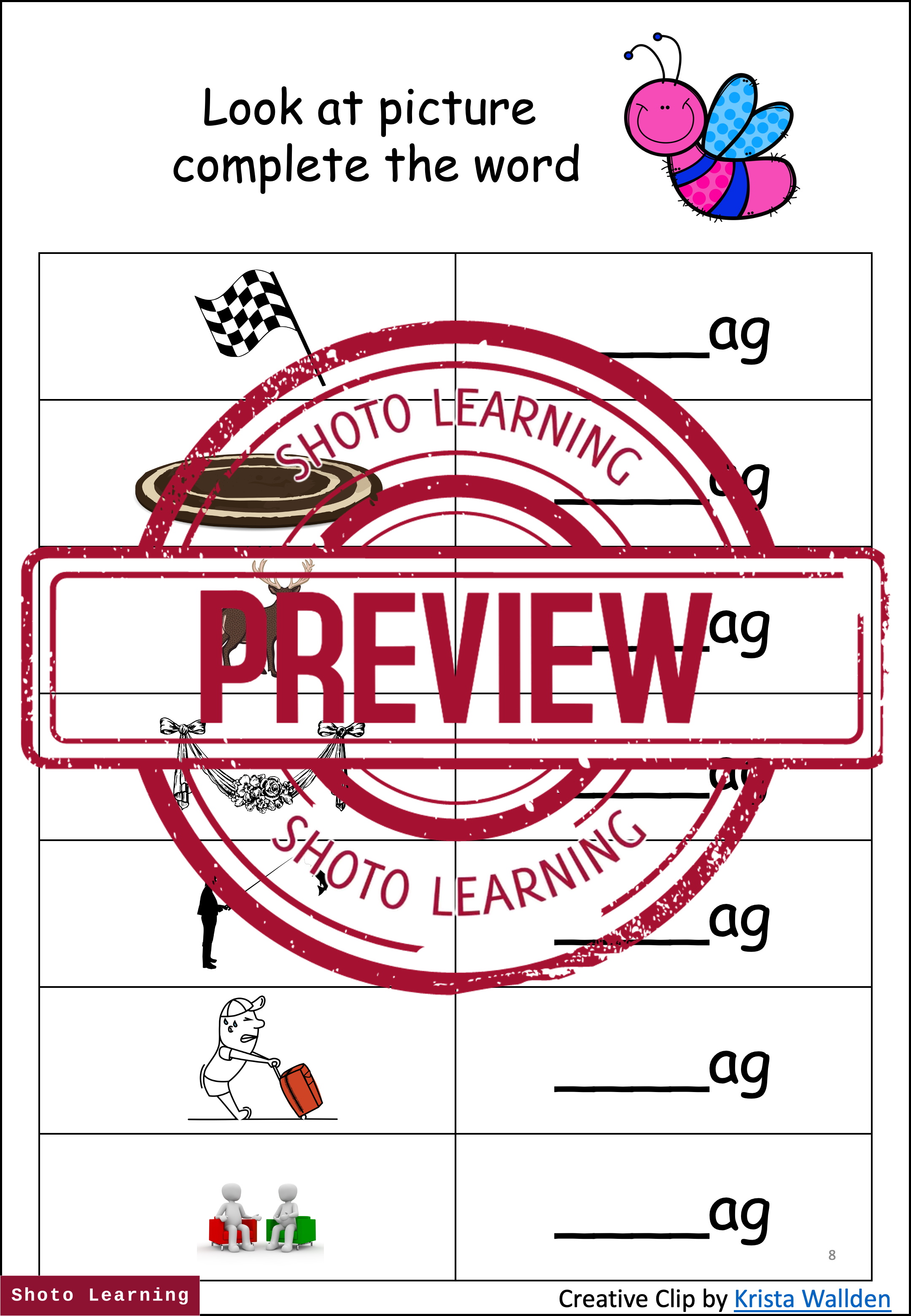 AM WORD FAMILY CVC BLEND WORKSHEET SPEAKING READING WRITING 3 & 4 ...