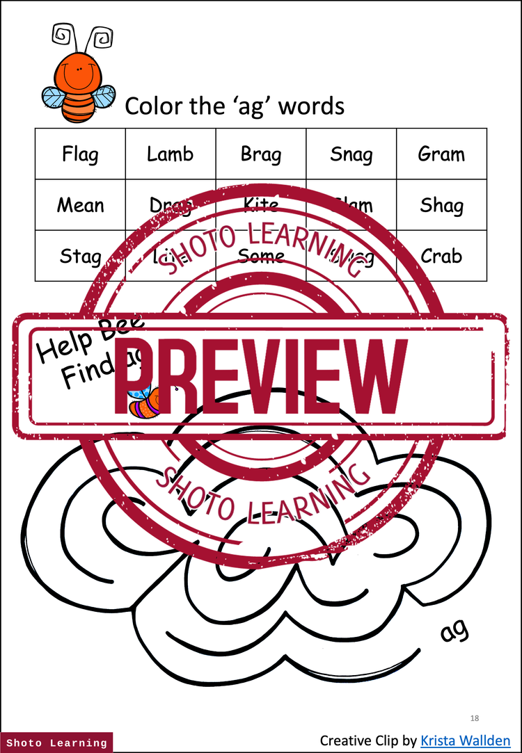 ED WORD FAMILY CVC BLEND WORKSHEET SPEAKING READING WRITING 3 & 4 ...