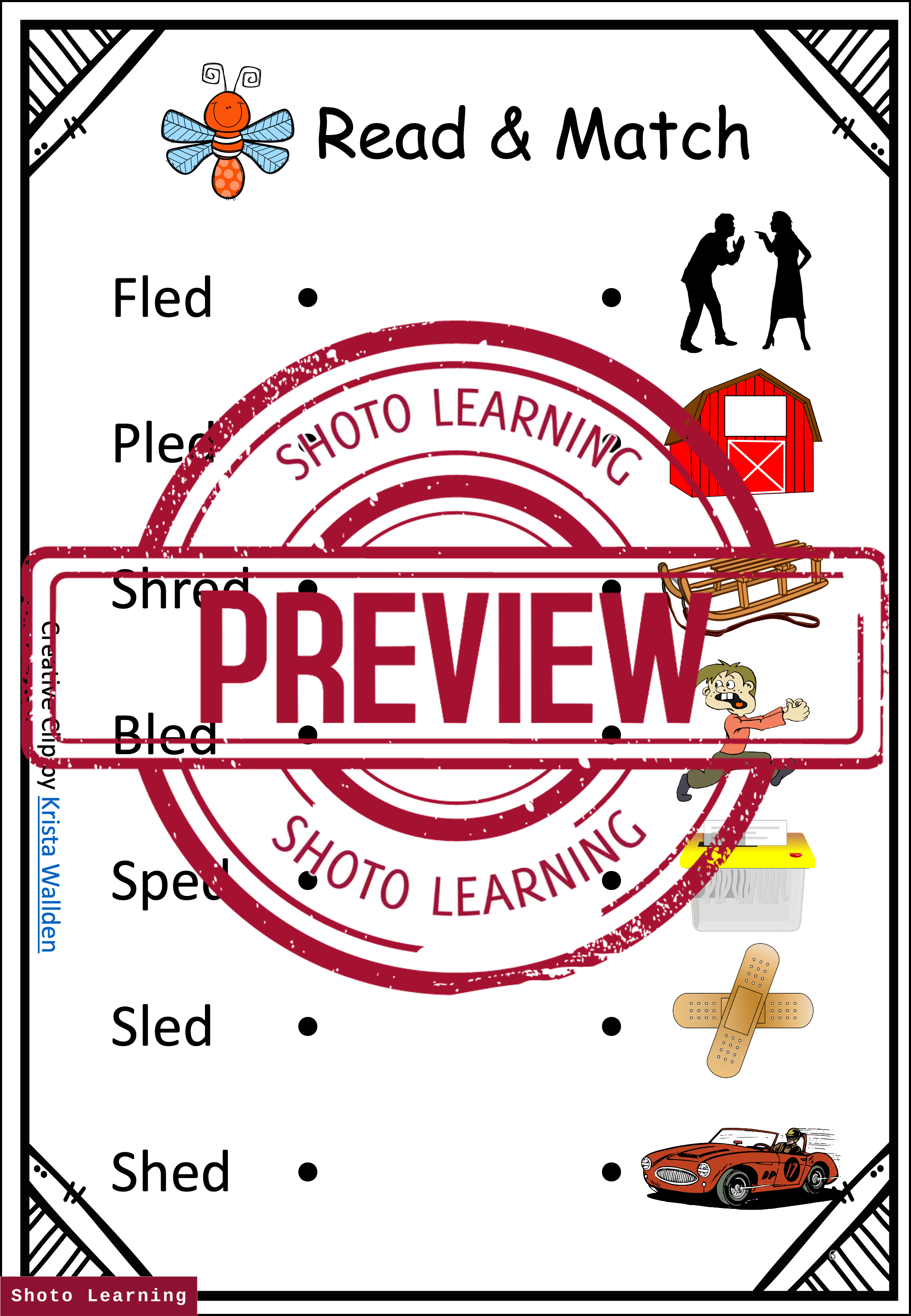 ED WORD FAMILY CVC BLEND WORKSHEET SPEAKING READING WRITING 3 & 4 ...