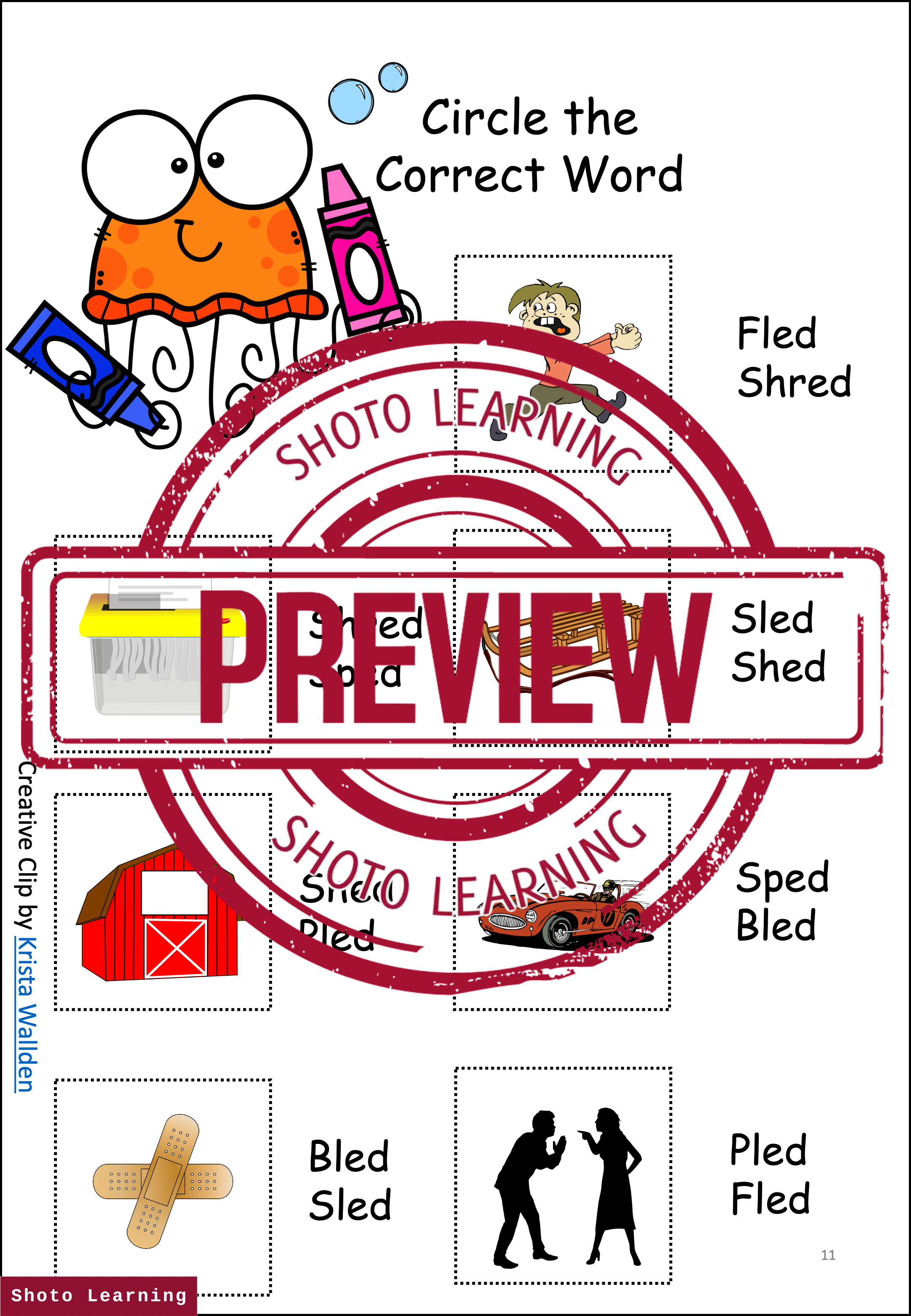ED WORD FAMILY CVC BLEND WORKSHEET SPEAKING READING WRITING 3 & 4 ...