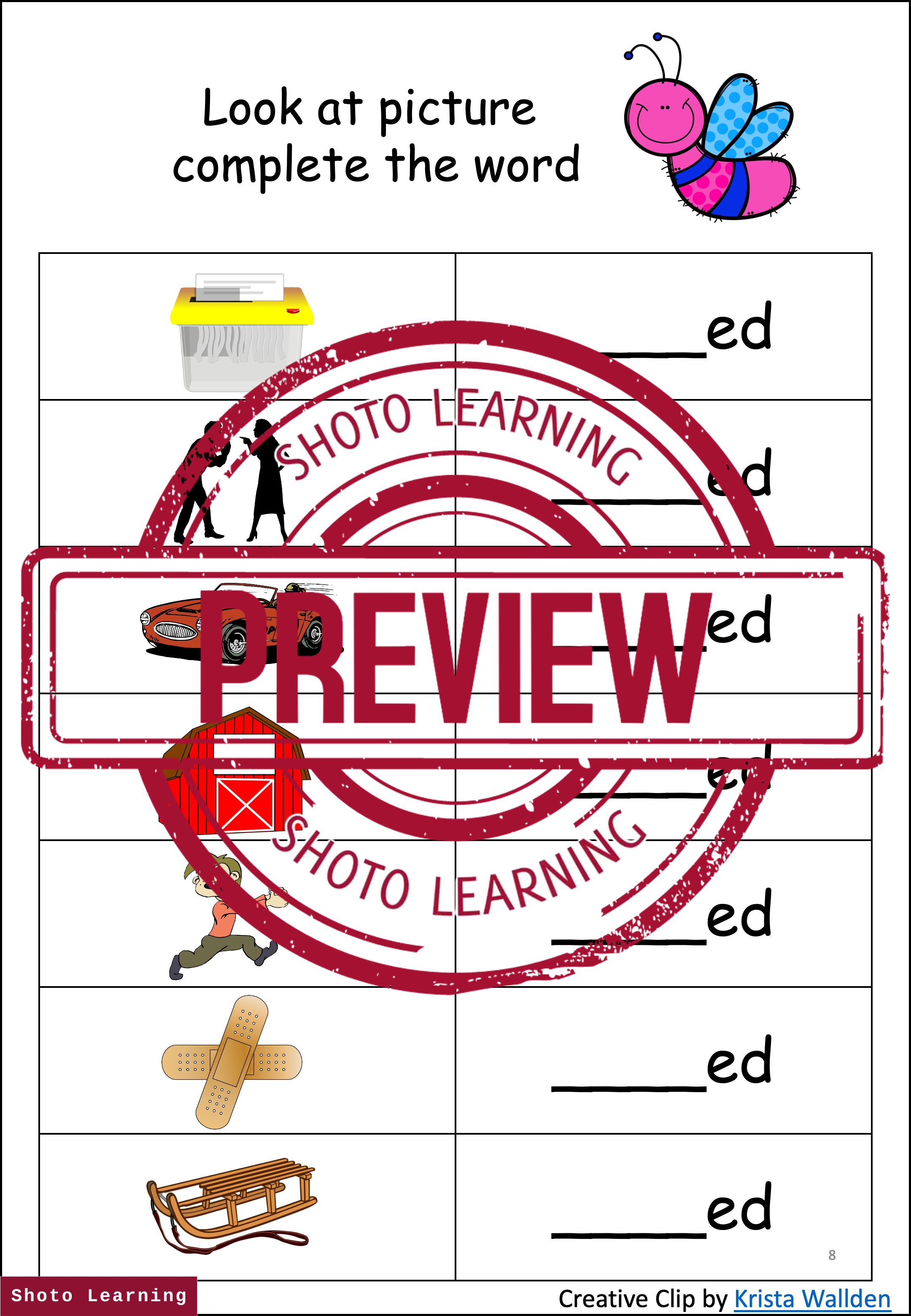 ET WORD FAMILY CVC BLEND WORKSHEET - SPEAKING READING & WRITING 3 ...