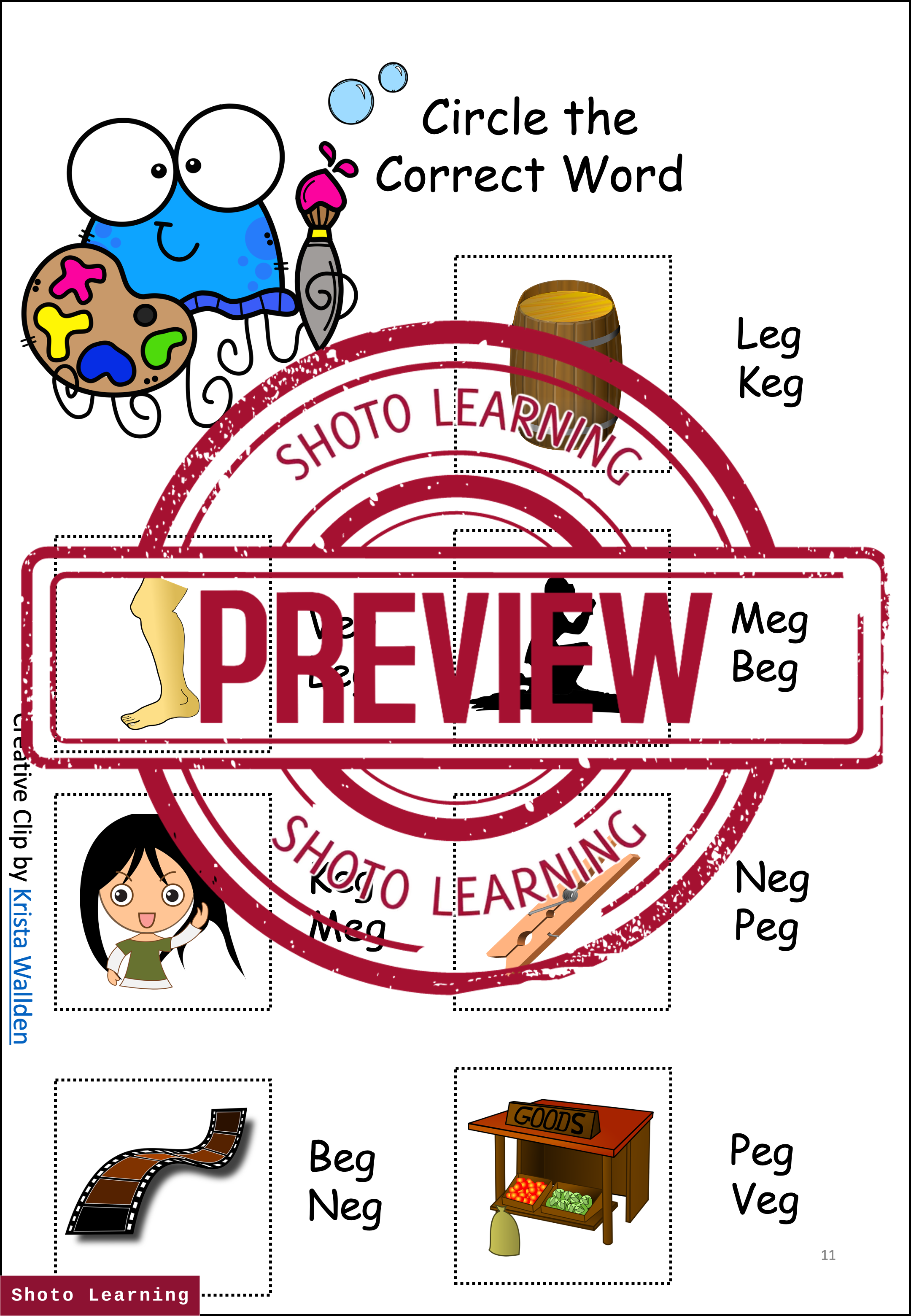 EG WORD FAMILY CVC BLEND WORKSHEET - SPEAKING READING & WRITING 3 ...