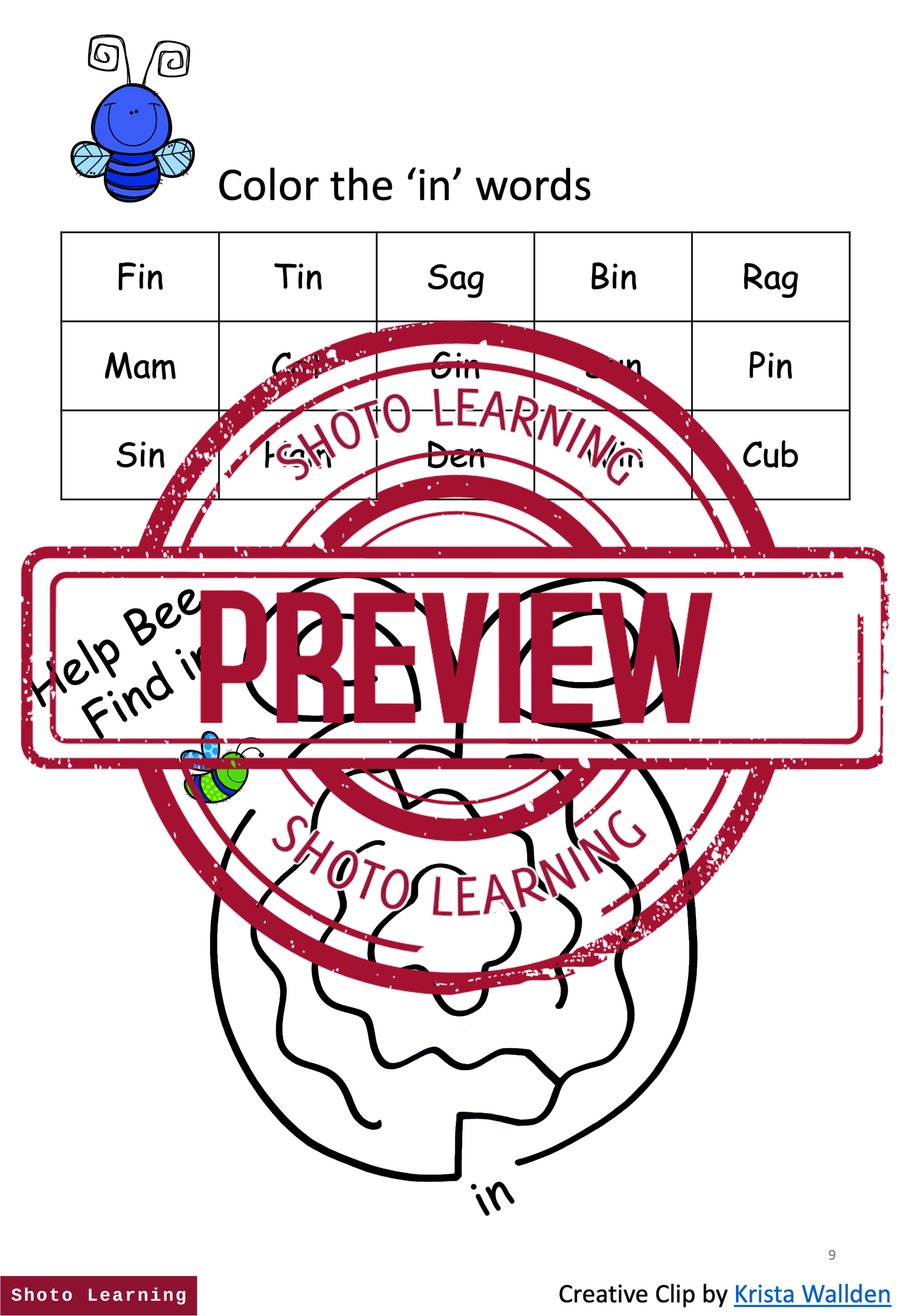 EN WORD FAMILY CVC BLEND WORKSHEET - SPEAKING READING & WRITING 3 ...