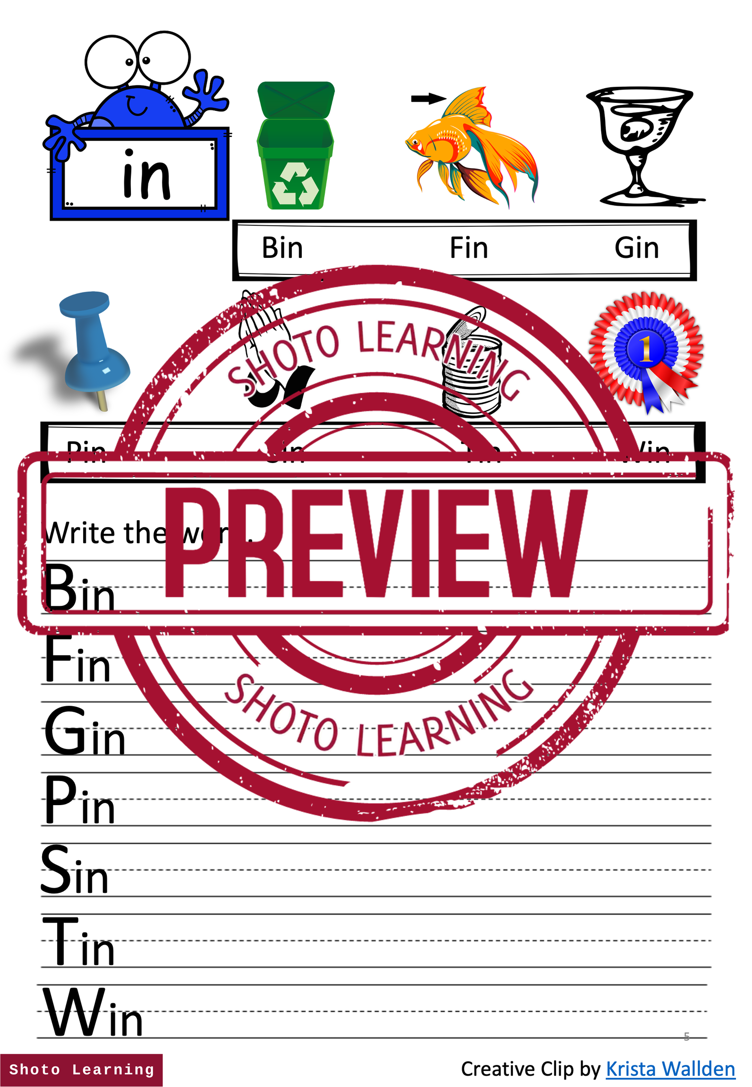 EN WORD FAMILY CVC BLEND WORKSHEET - SPEAKING READING & WRITING 3 ...