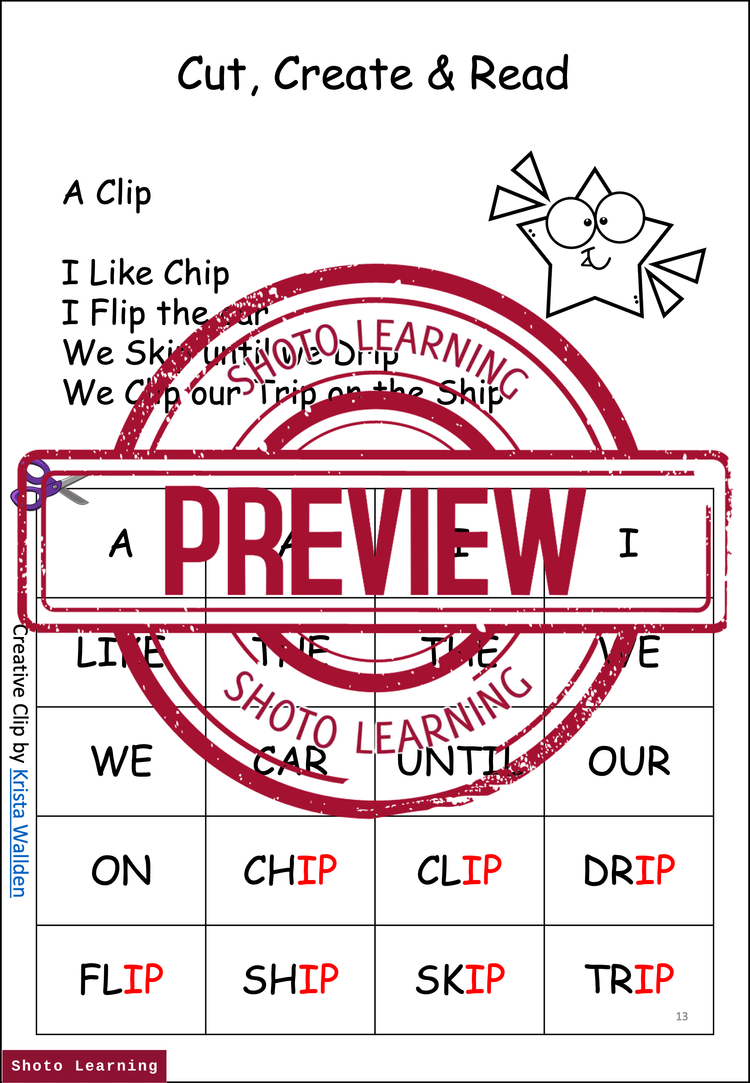 IP WORD FAMILY CVC BLEND WORKSHEET SPEAKING READING WRITING 3 & 4 ...