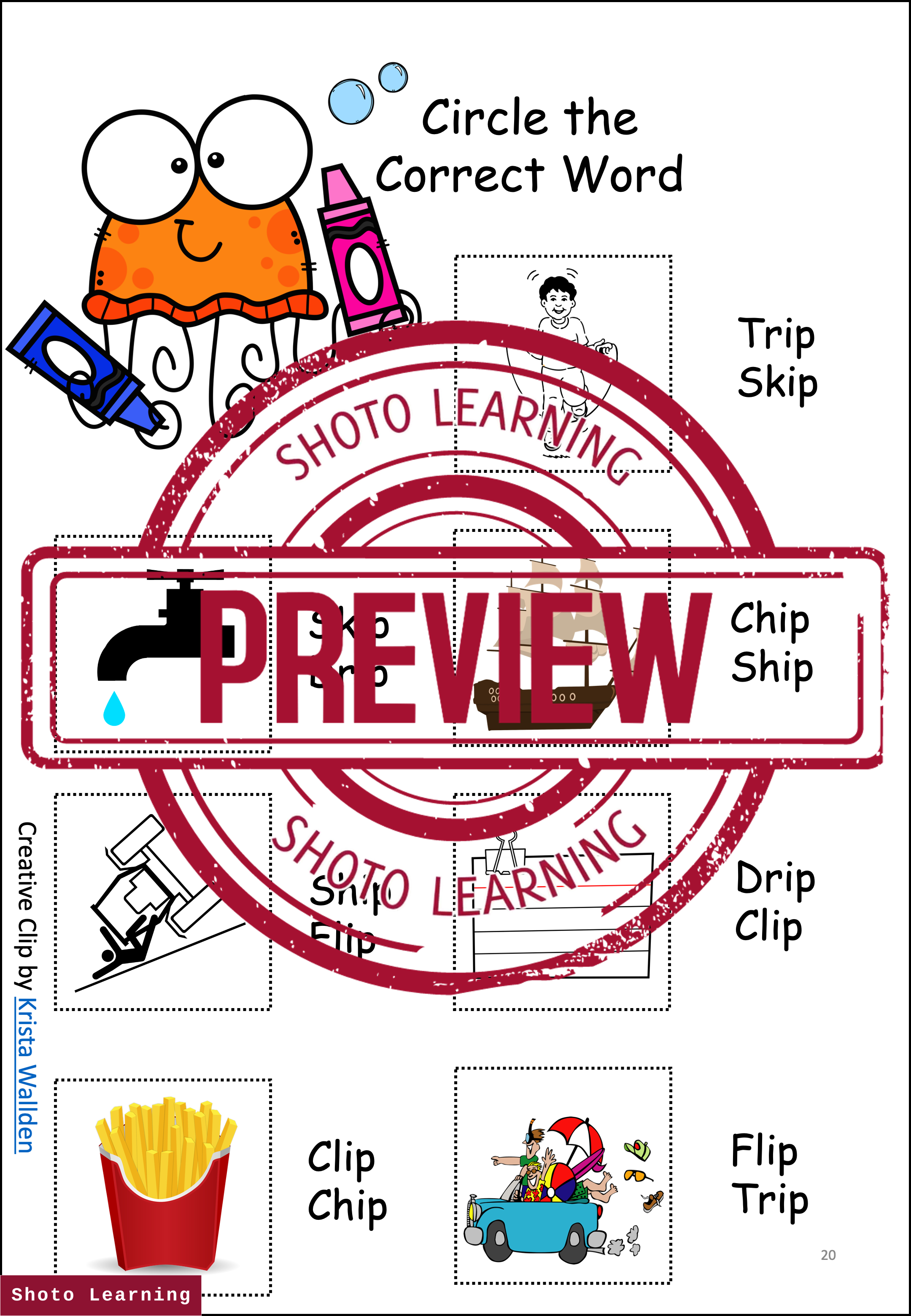 IP WORD FAMILY CVC BLEND WORKSHEET SPEAKING READING WRITING 3 & 4 ...