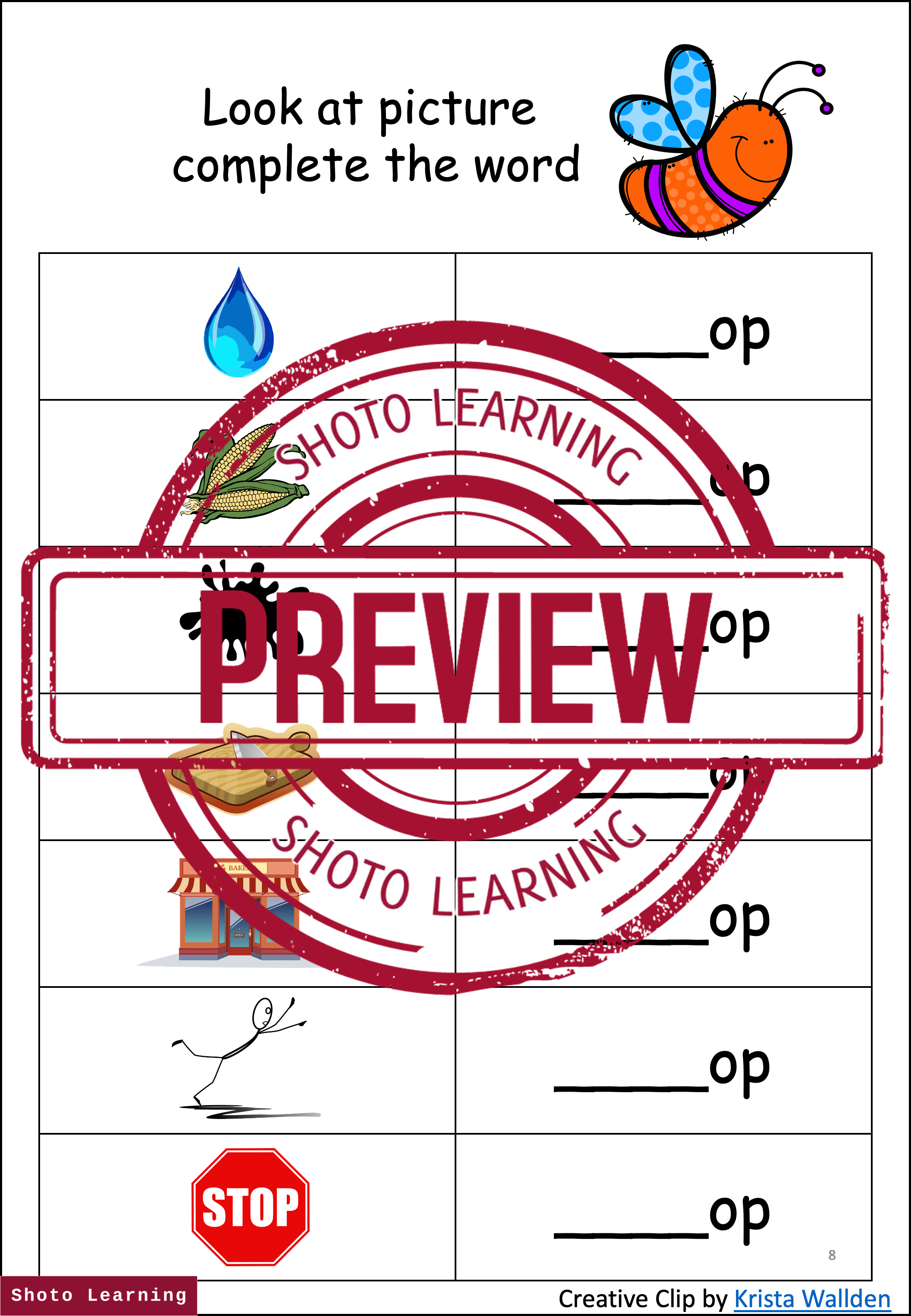 IN WORD FAMILY CVC BLEND WORKSHEET SPEAKING READING WRITING 3 & 4 ...