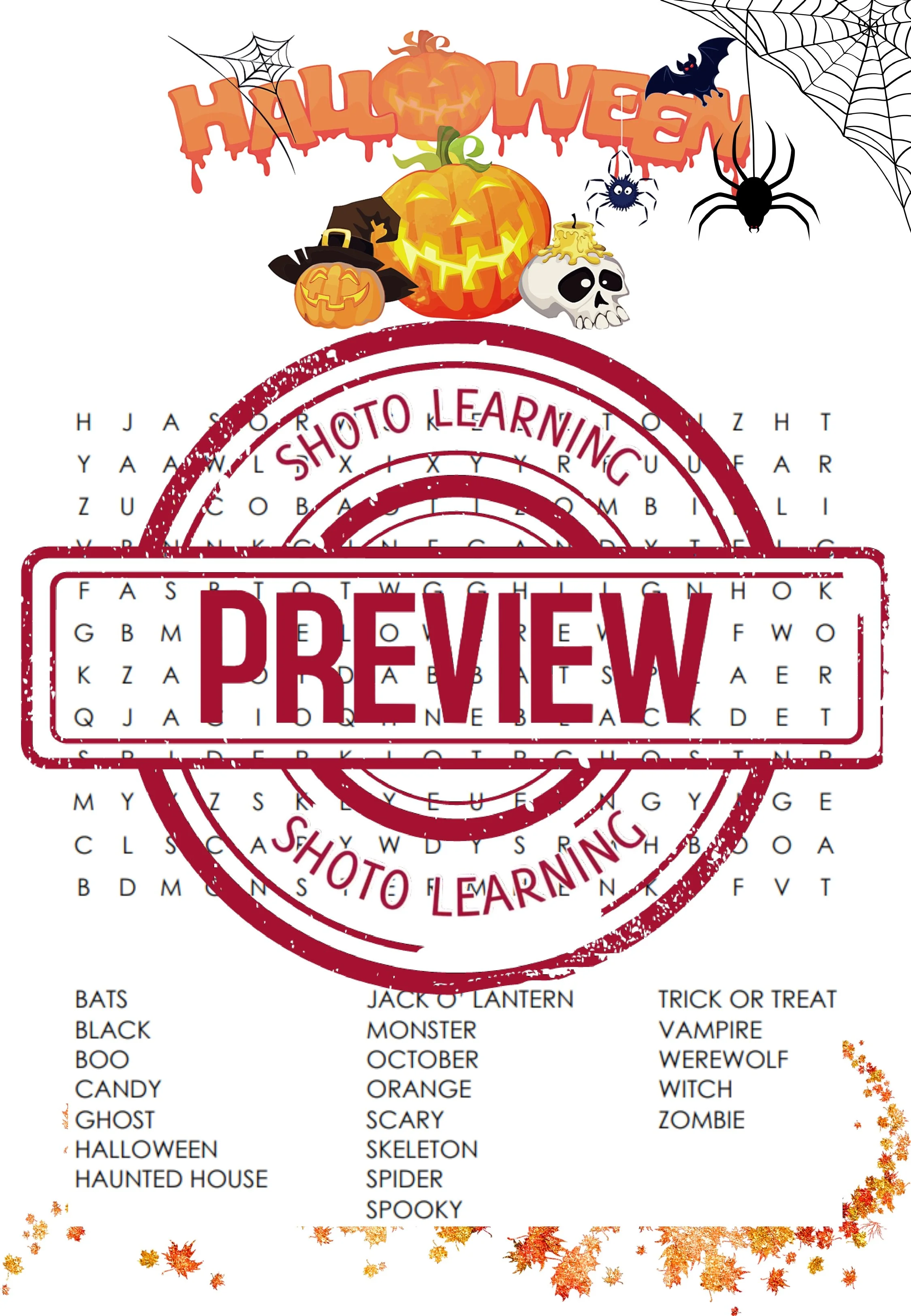 HALLOWEEN - Word Find Search Fun Activities Worksheet Words — Shoto ...