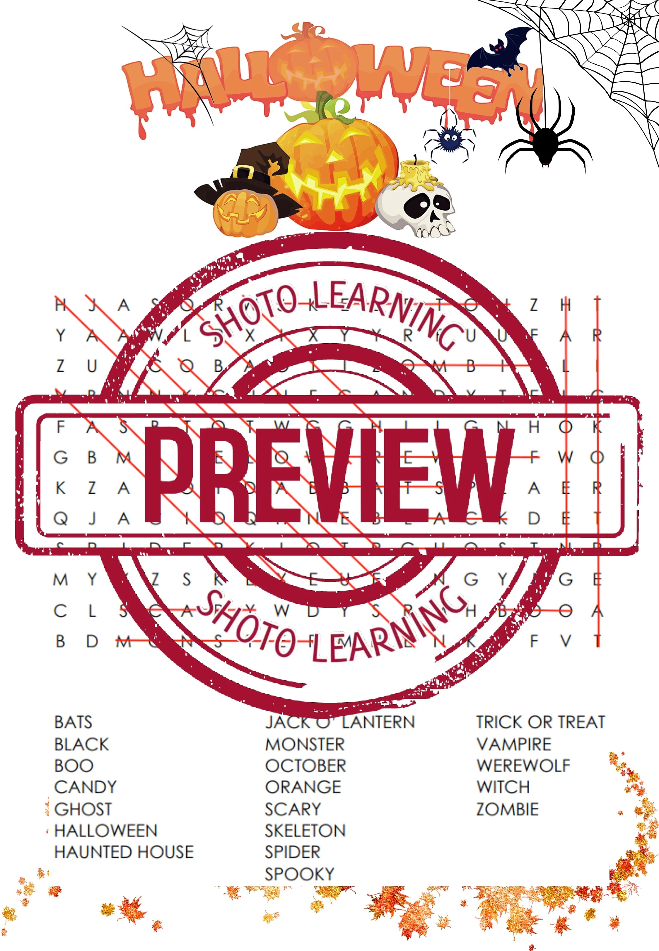 HALLOWEEN - Word Find Search Fun Activities Worksheet Words — Shoto ...