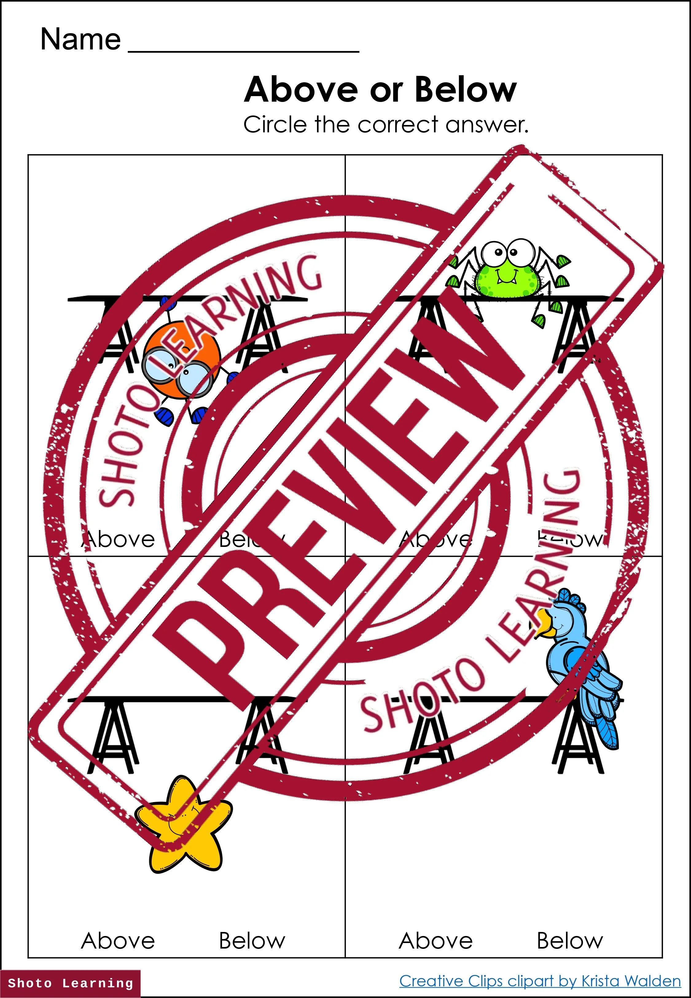 Positions Pre-K Math Kindergarten Worksheets Inside Outside Right Left ...