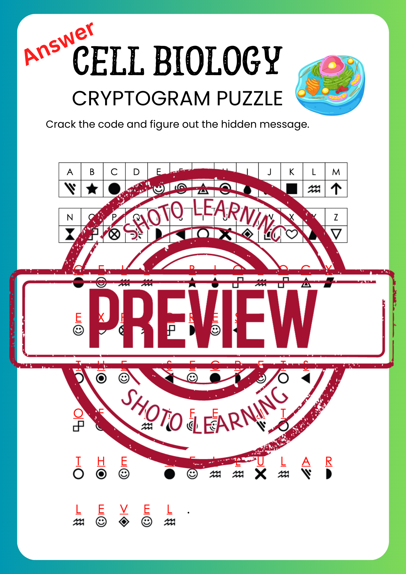Cell Biology Word Search: Engaging Puzzles for Science Enthusiasts ...