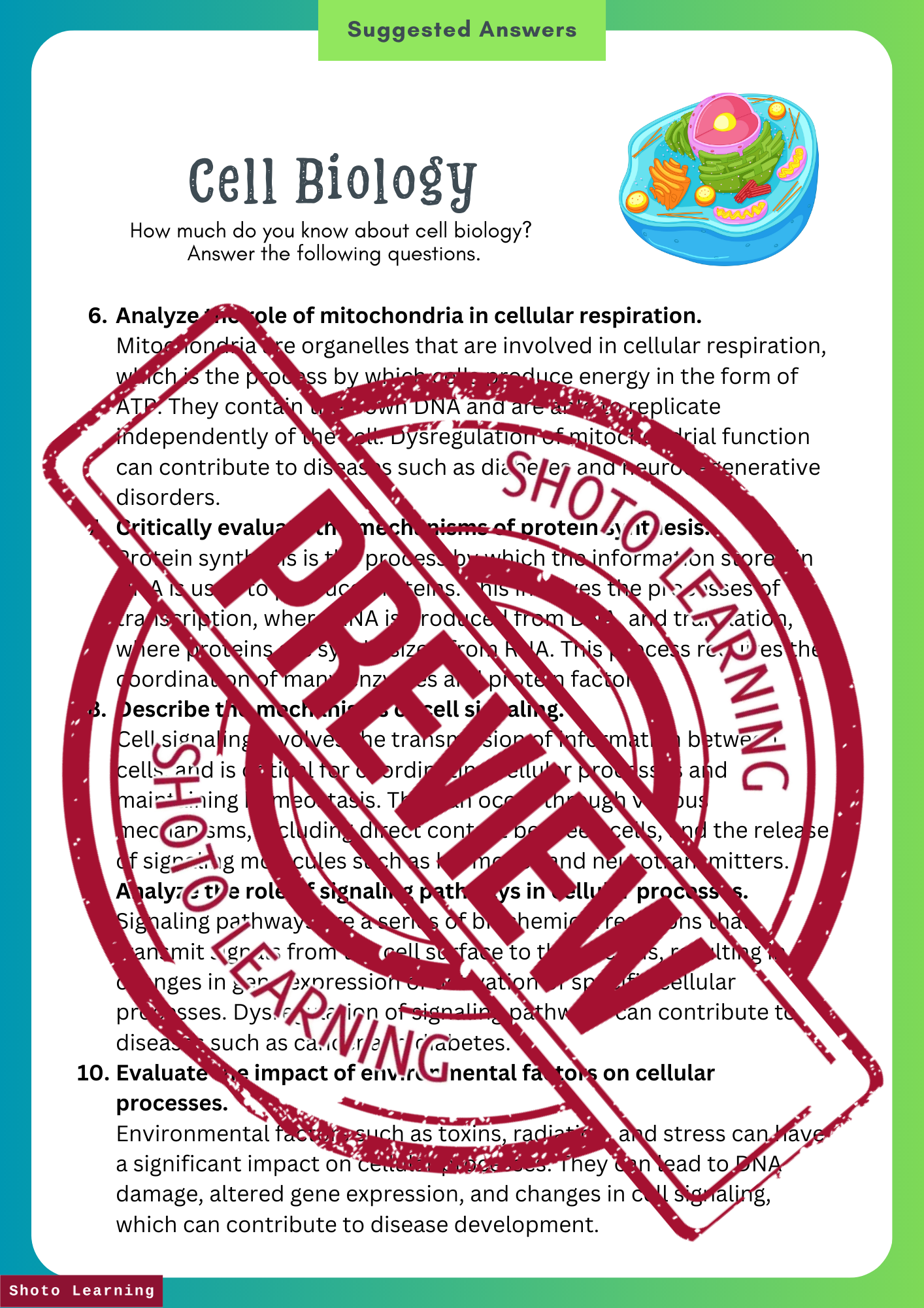 Cell Biology Trivia Challenge: 20 True or False Questions for ...