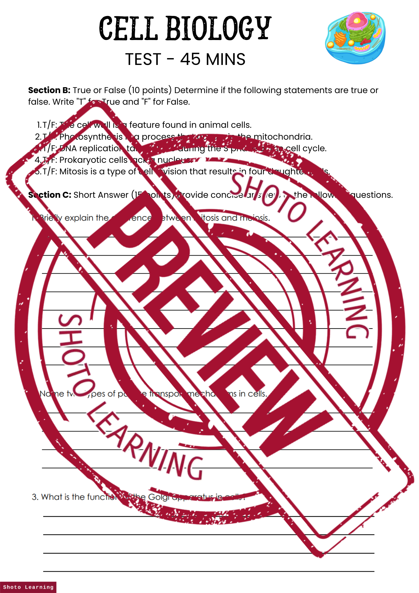 Eukaryotic Cell Word Scramble Worksheet - Fun and Educational Activity ...