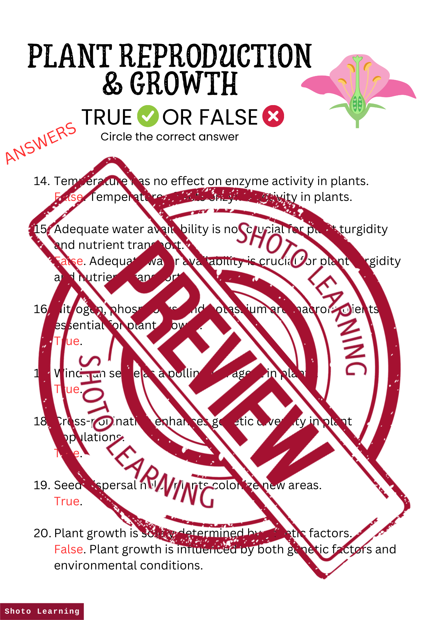 Anatomy and Physiology True or False Worksheet: Test Your Knowledge ...
