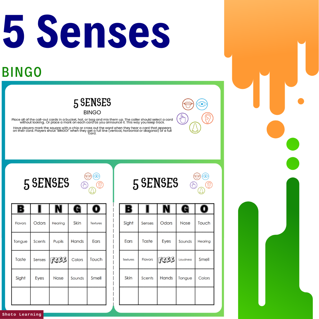 Sensational Senses Bingo: Explore the Wonders of the 5 Senses! — Shoto ...